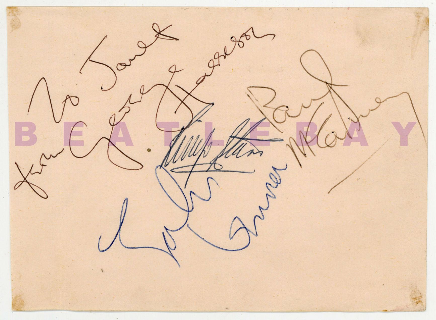 Real Beatles Autographs